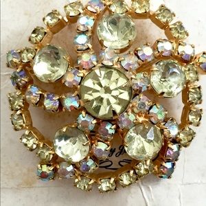 Vintage | Jewelry | Vintage Old Stock Yellow Rhinestone Brooch | Poshmark